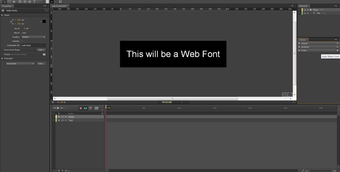 Web Fonts in Edge Animate